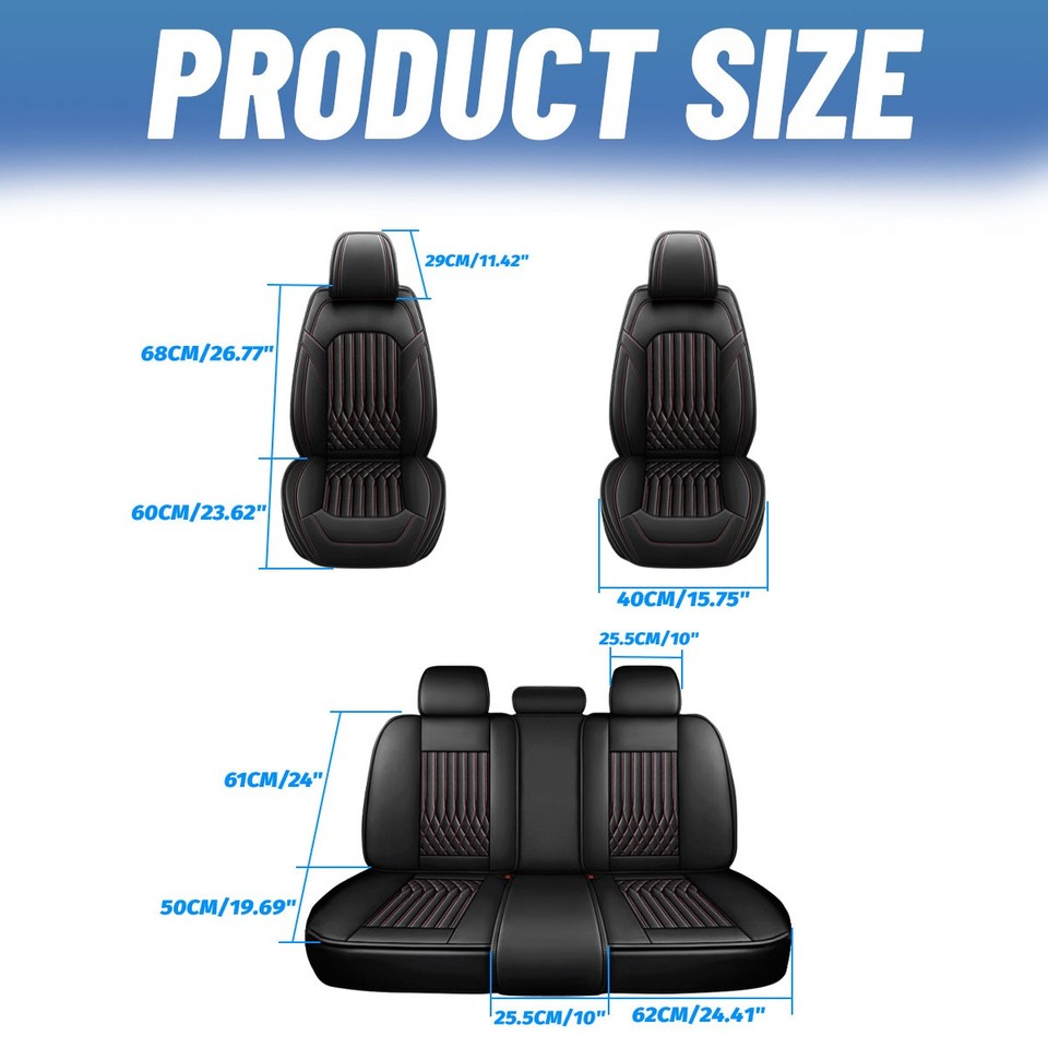 For Hyundai Tucson i20 i30 Car Seat Cover Leather Front Rear Padded ...
