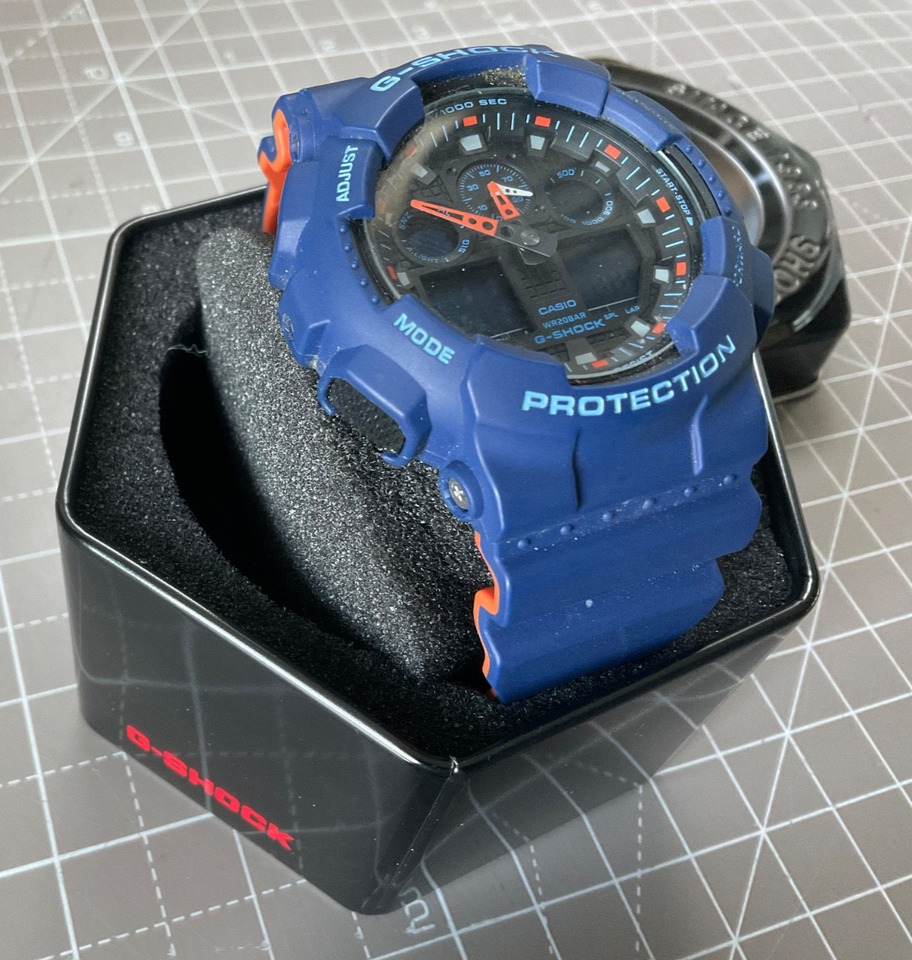 Casio G-Shock Blue Orange Tone - 5081-GA-100L 20BAR Watch Working New ...