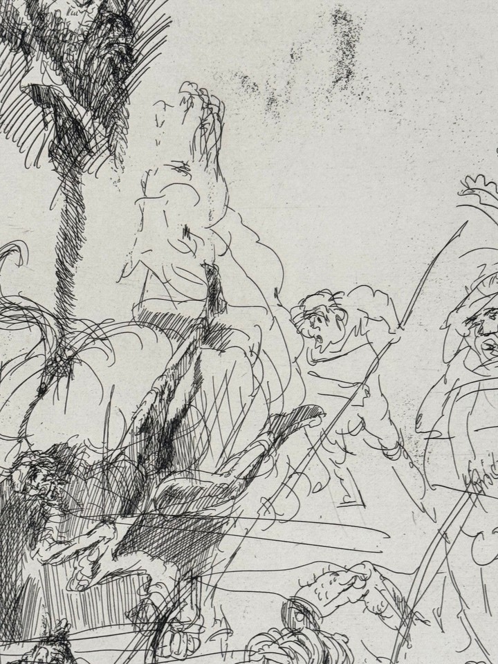 Alfred Hrdlicka, Prophet Jan Matthiesen, Radierung, 1984, handsigniert ...