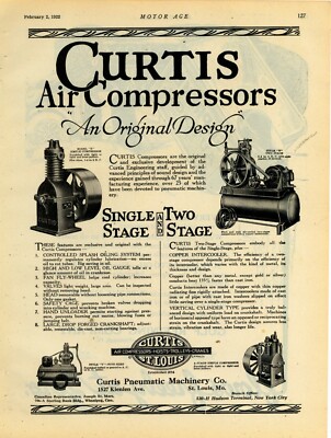 1922 Curtis Air Compressors Ad: Single & Two Stage - St. Louis ...