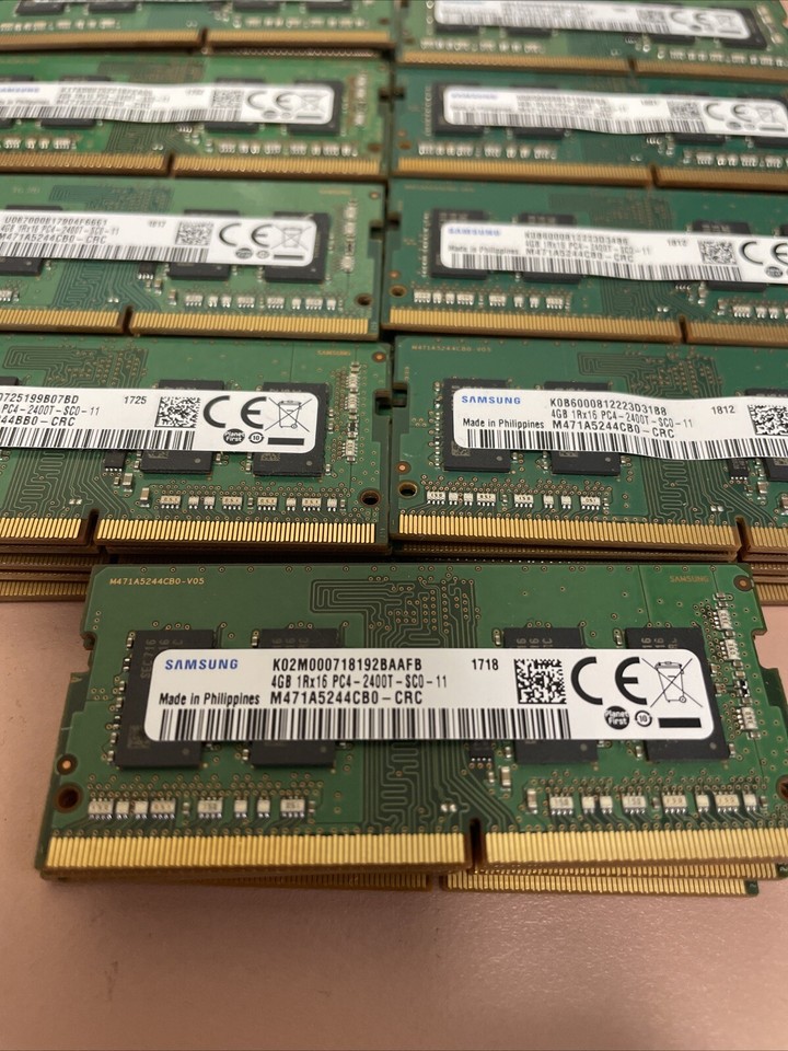 Lot of 45 x GENUINE SAMSUNG LAPTOP MEMORY 4GB DDR4 PC4-2400T M471A5244CB0-CRC | eBay