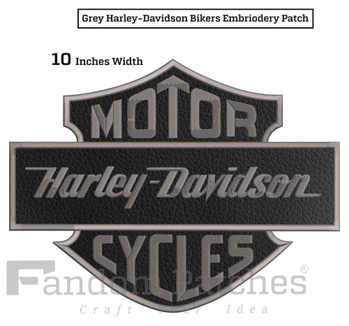 Grey Leather Harley Davidson Embroidery Patch Leather Harley Motorcycle Patch | eBay