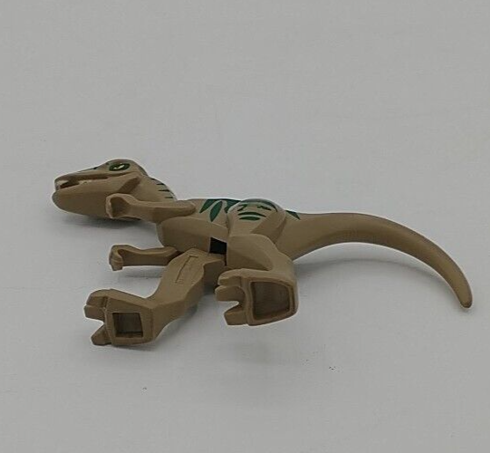LEGO Dinosaur Coelophysis / Gallimimus Figure Dark Green Stripes Dino ...