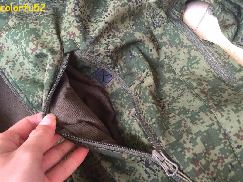 Russian EMR Green Camo Tactical Jacket Waterproof Fleece Outwear Zipper ...