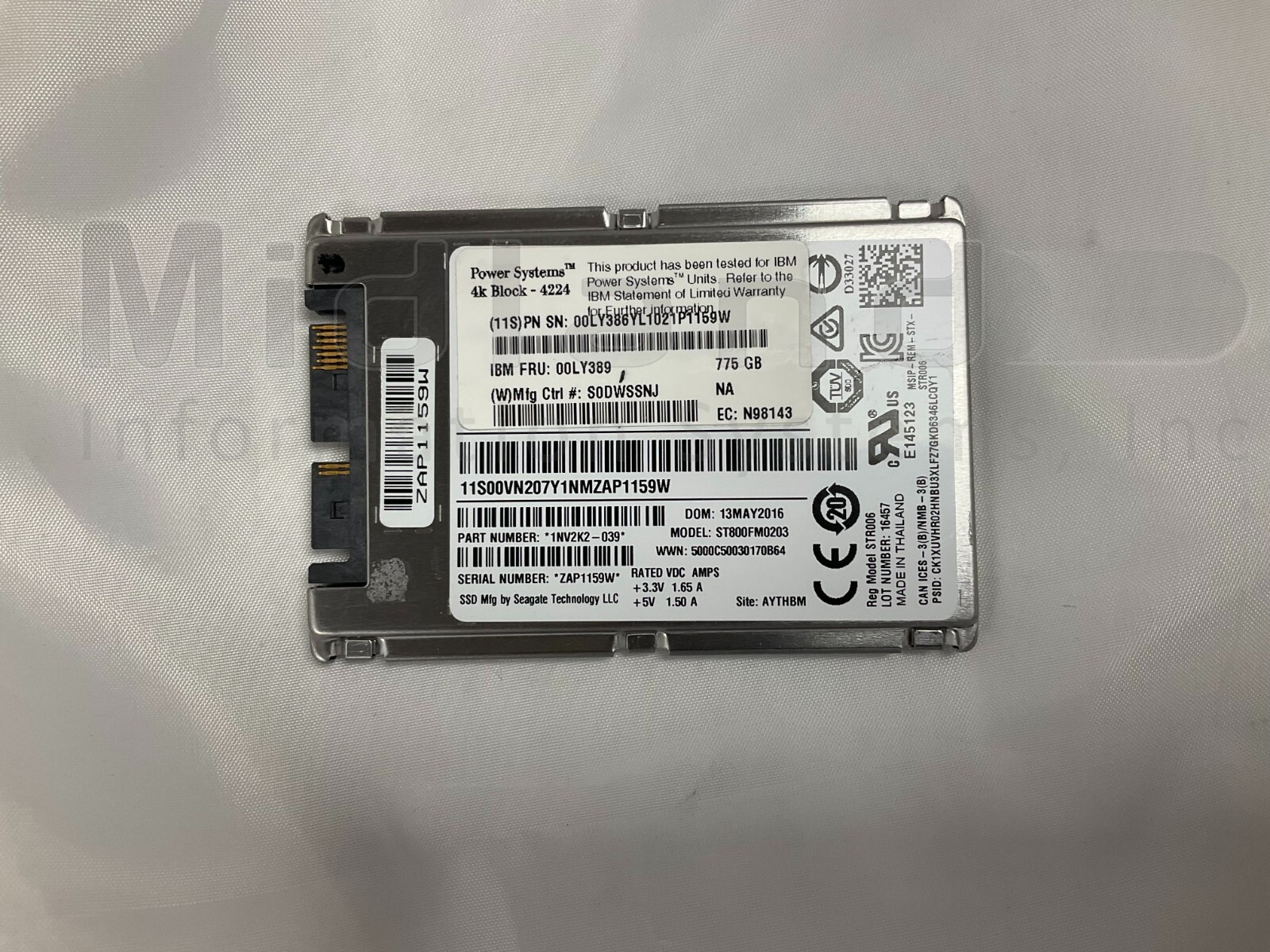 IBM ES4L ES4K 00LY389 775GB SAS 1.8" SSD (4224 Byte) eMLC4 (IBM i/AIX ...