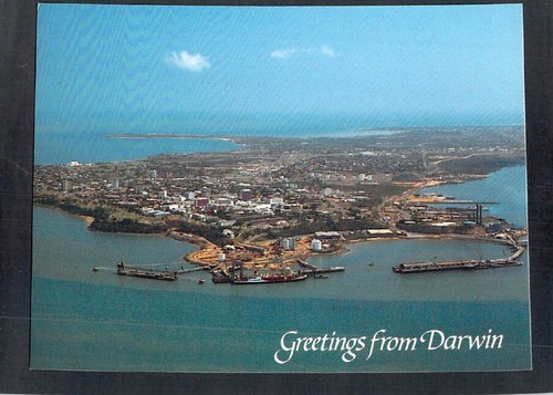 F0579 Australia NT Darwin City Harbour Aerial View postcard | eBay