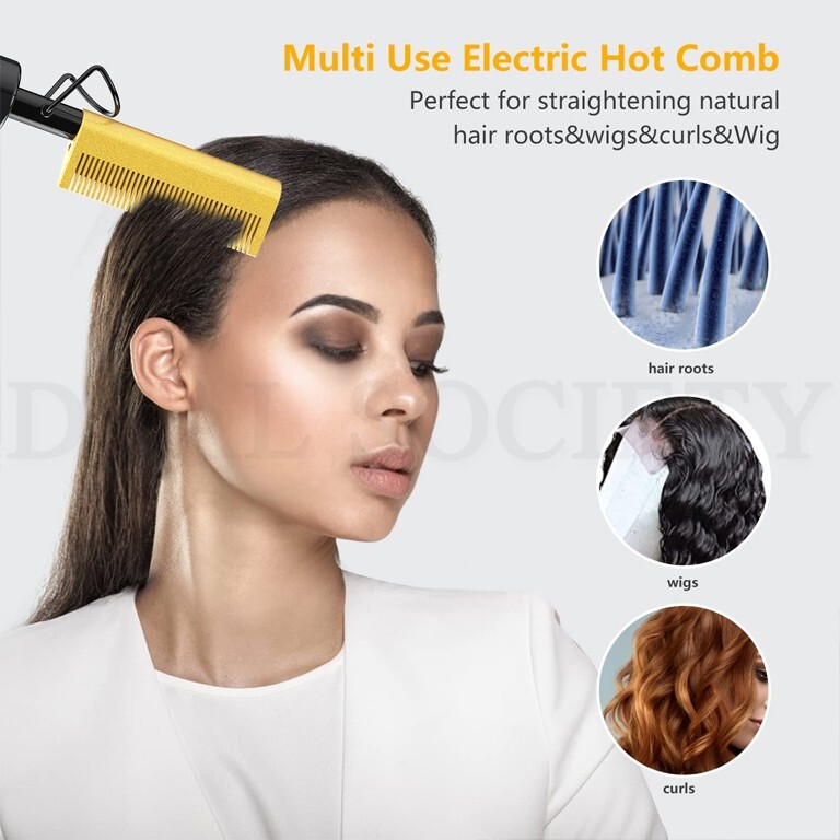 Electric Ceramic pressing Small Hot Comb for thick coarse hair 450℉ Lot ...