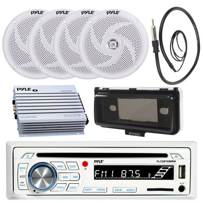 Pyle CD Player In Dash USB Receiver, Cover, 4x 4" Speakers, 400W Amp ...