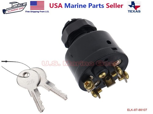 Mercury Outboard Ignition Key Switch Push to Choke Off-On-Start 6 ...