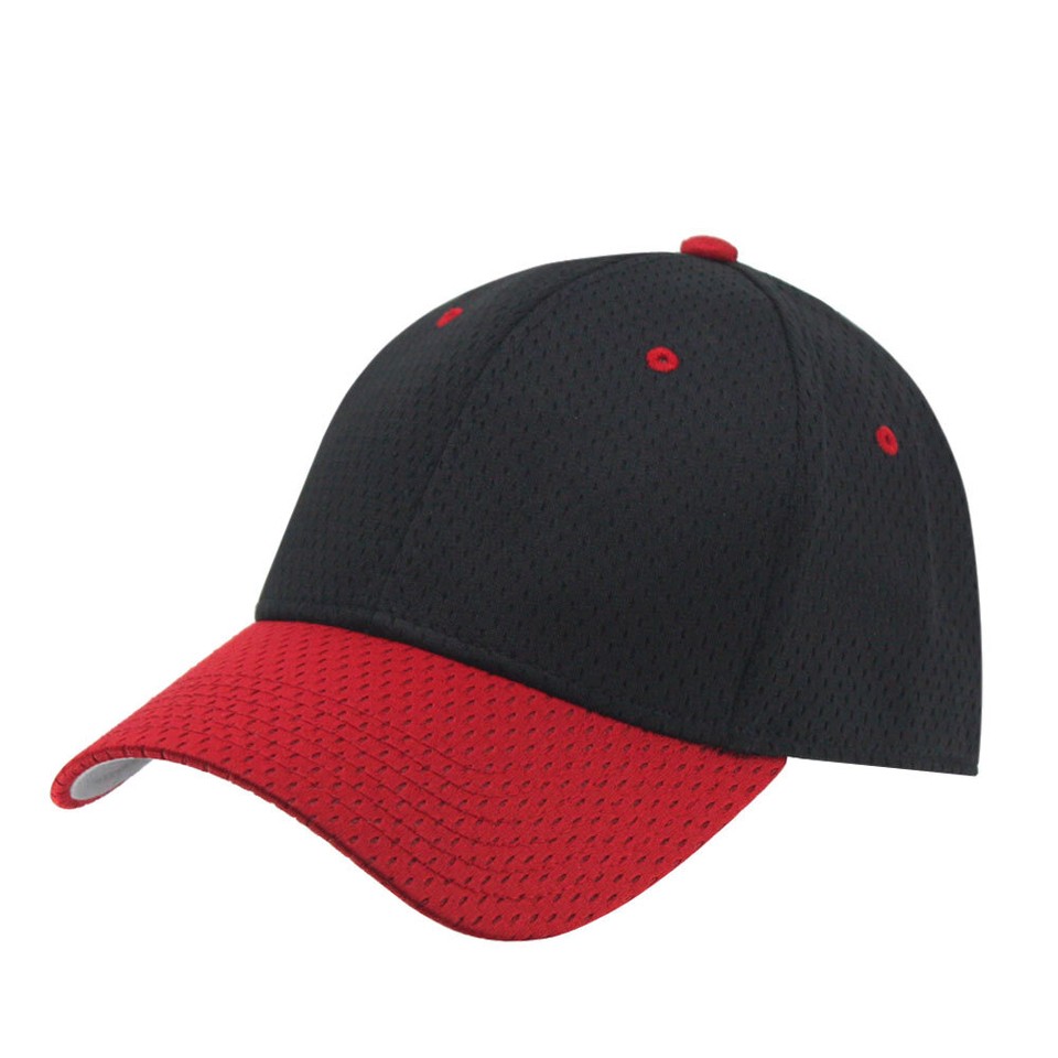 New Cool Mesh Sports Baseball Curved Structured Cap Orange Red Blue ...