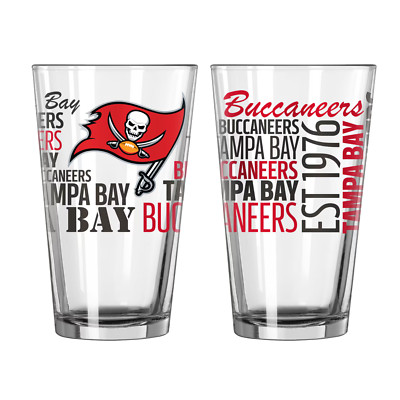Tampa Bay Buccaneers NFL Pack of 2 16oz Spirit Pint Glass Logo Brands ...