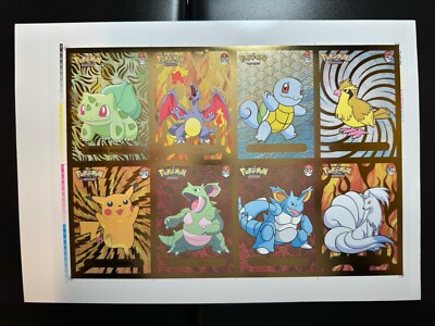 Pokemon Uncut Sheet Infinity Set Charizard Pikachu Bulbasaur Squirtle ...