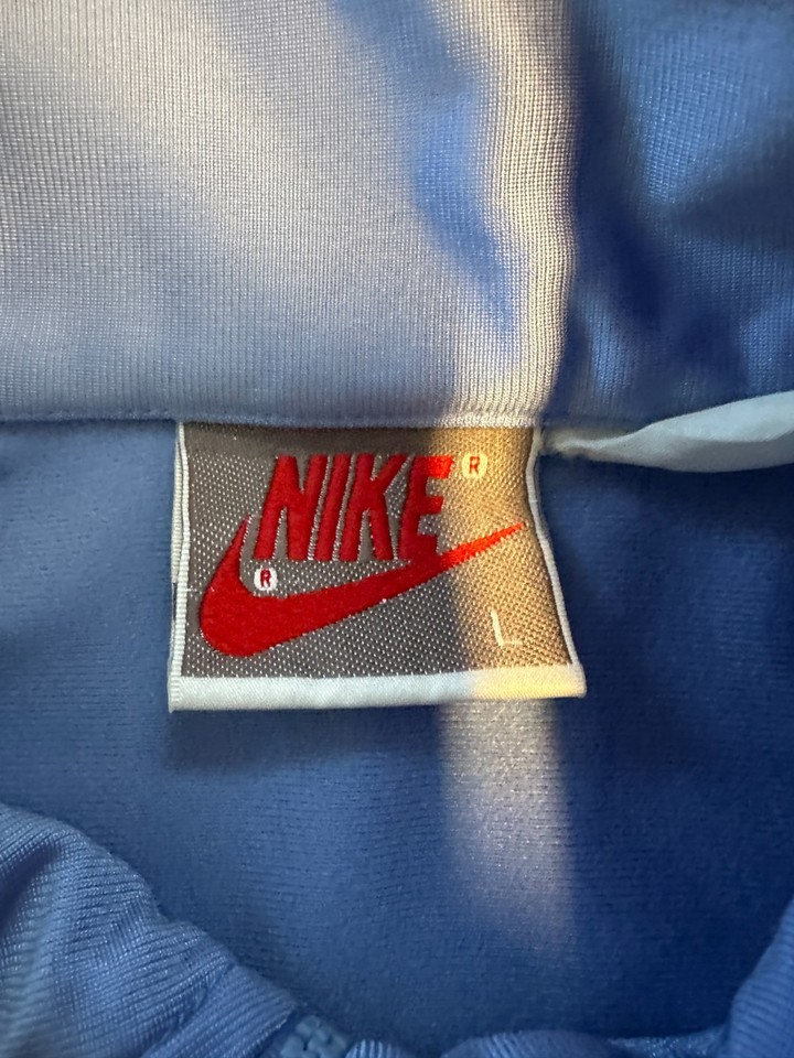 Vintage Nike Light Blue Track Jacket Fill Zip Baby Blue 90's men's ...