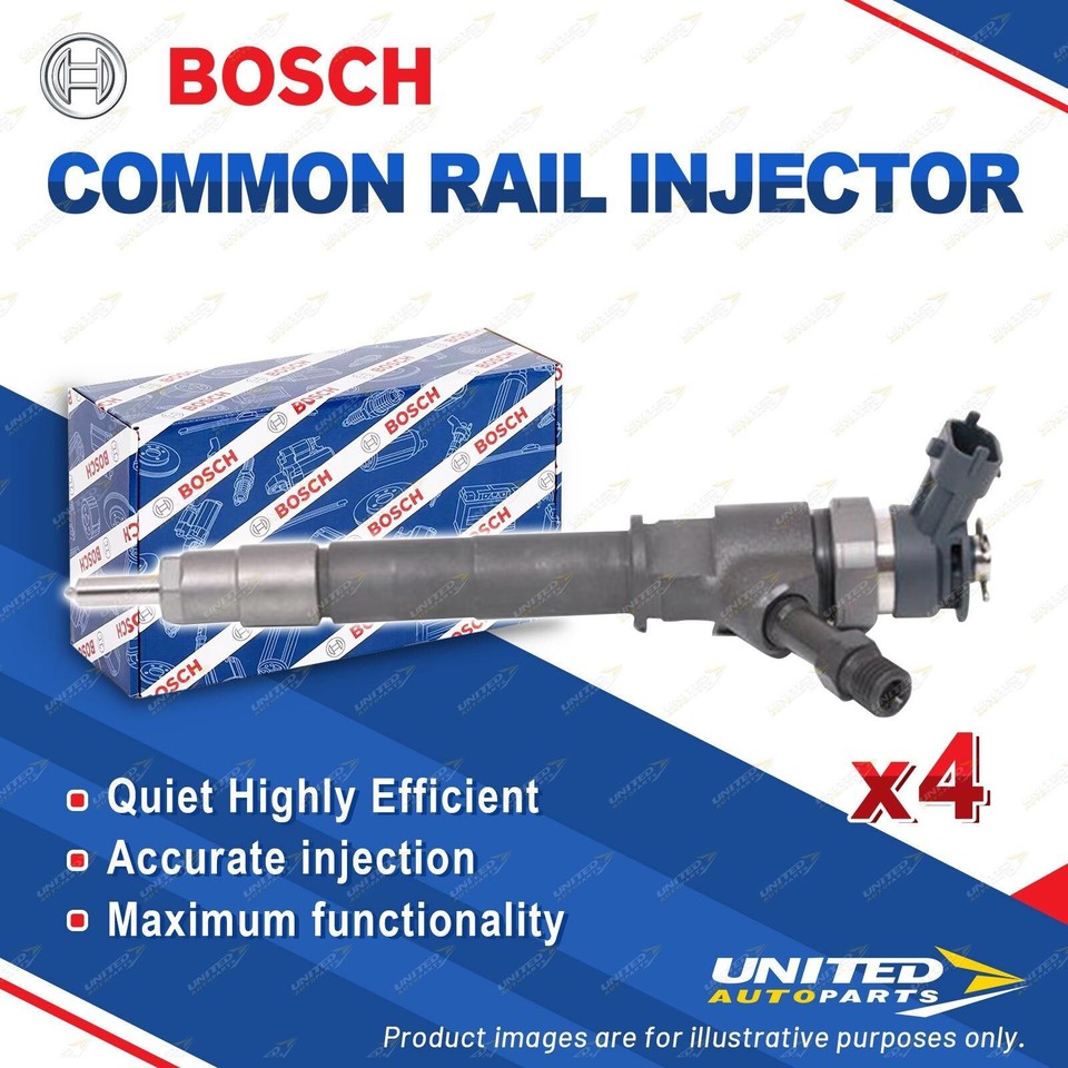 4 x Bosch Common Rail Injectors for Ford Ranger PJ PK 2.5L WLAT I4 16V ...