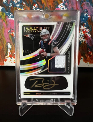 Bailey Zappe 2022 Panini Immaculate Rookie Eye Black Patch RPA Auto /25 ...