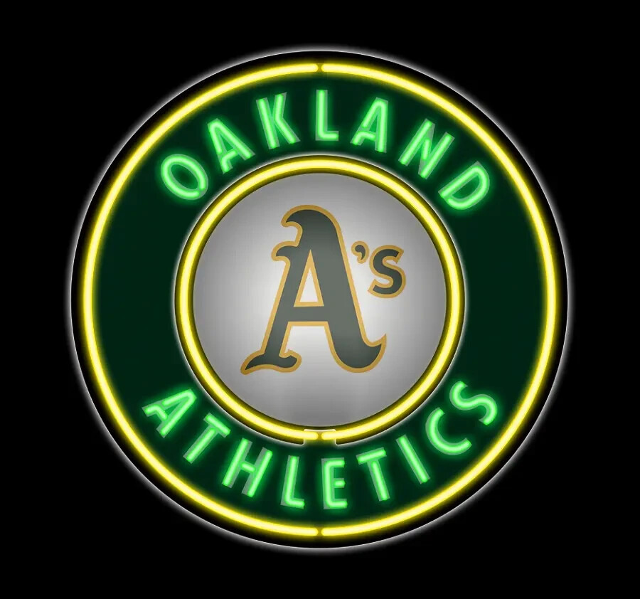 Oakland Athletics Logo Sport Neon Signs 18x18 Beer Bar Sport Pub Wall ...