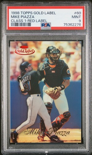 1998 TOPPS GOLD RED LABEL CLASS 1 PARALLEL #60 MIKE PIAZZA METS #/100 ...