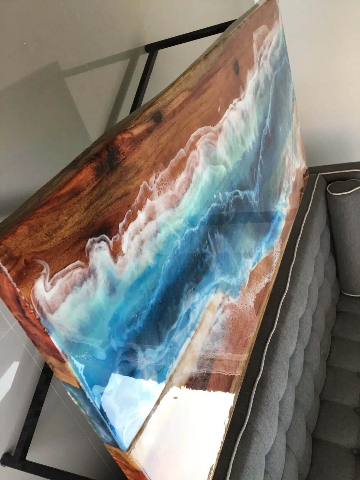 Ocean Table Top, Ocean Epoxy Table, Epoxy Dining Table, Resin River ...
