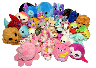HUGE LOT Of 45 Plush Mixed Stuffed Animals Toys Plushies Stitch Ty Flip ...
