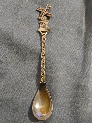 Vintage Souvenir Spoon Holland Windmill Design Silver Plated Prosperity ...