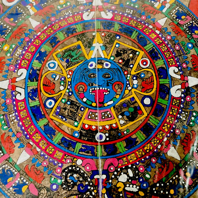 Mexican Aztec Mayan Paint? Ink? On Paper Mandala Birds South American ...