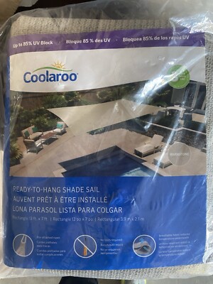 Coolaroo 13' x 7' Rectangle Sun Shade Sail Pewter Gray Color NIB | eBay