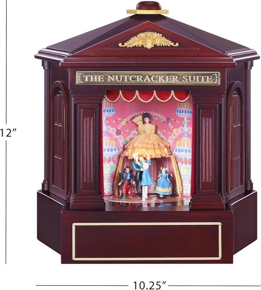 Nutcracker Suite Animated Wood Christmas Music Box, Holiday Décor ...