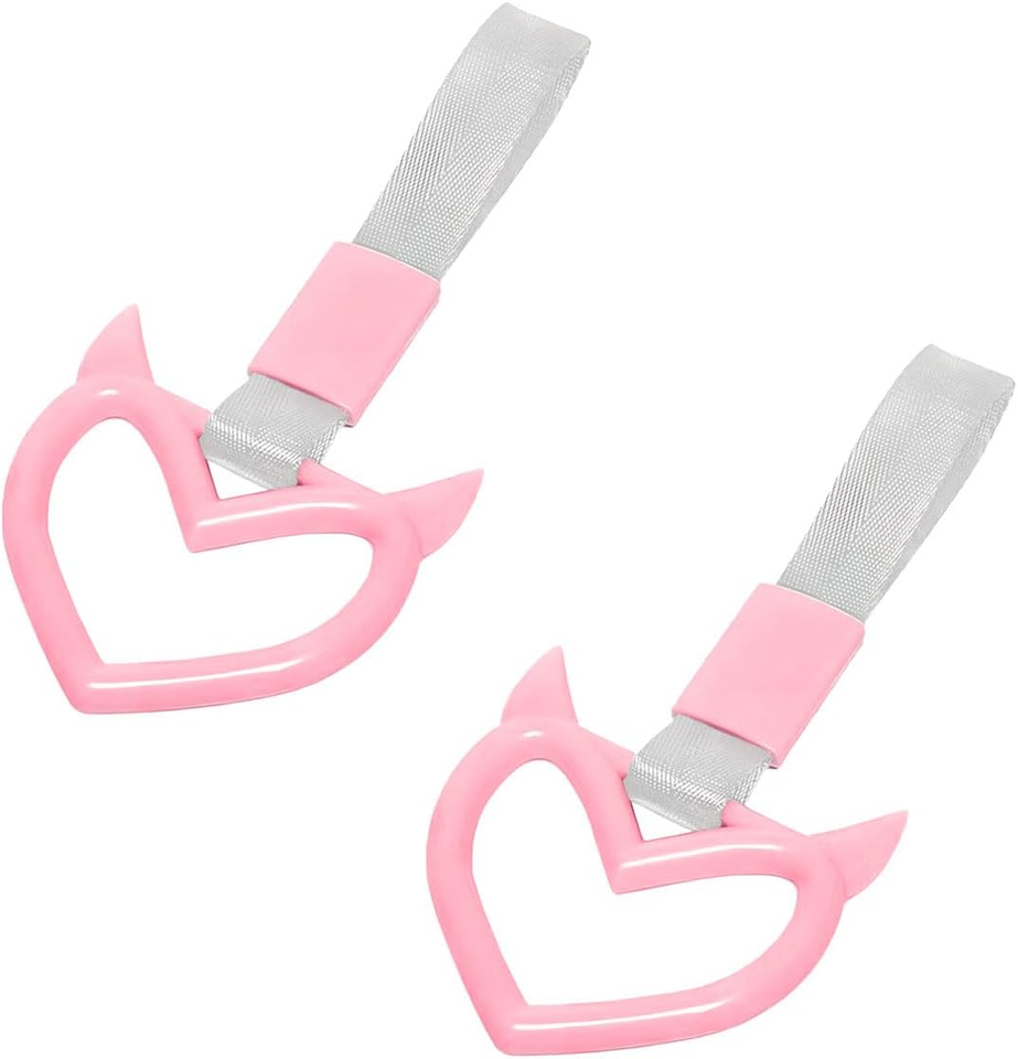 2PCS Devil Heart Handle Ring, Rear Bumper Warning Grab Handles Ring for ...