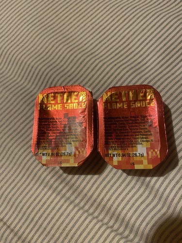 2x Nether Flame Sauce Minecraft McDonalds Exclusive Brand New Unopened ...