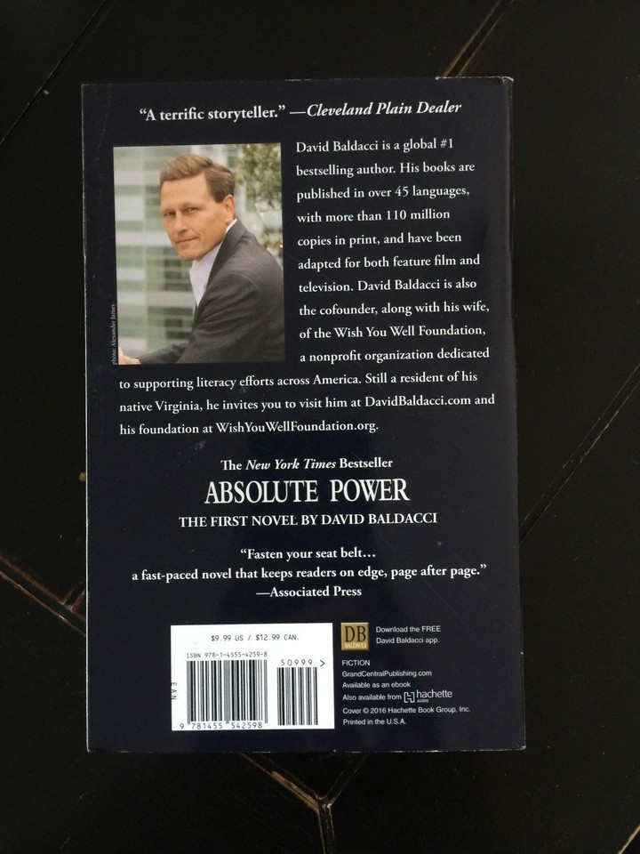 Absolute Power by David Baldacci (2016, Paperback) 9781455542598| eBay