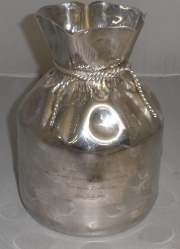 Antique Silver Plate Almazan 'Sack' Vase 'Betty - 31st July 1988' | eBay