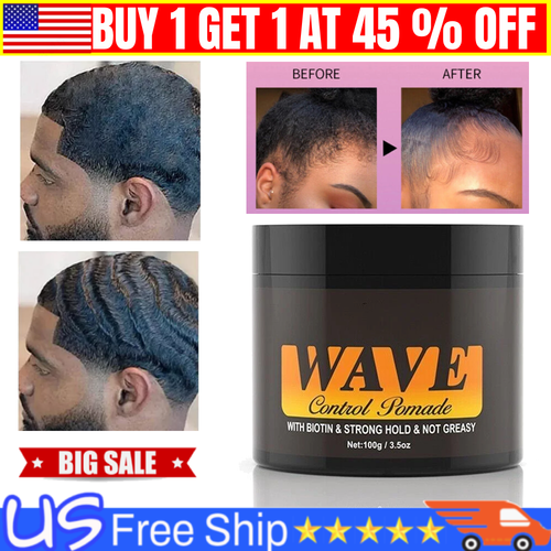 2025 360 Waves Layered Natural Wave Control Pomade for Black Men Strong ...