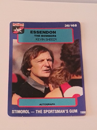 1990 AFL STIMOROL FOOTBALL CARD KEVIN SHEEDY # 35 ESSENDONBOMBERS (VGC ...