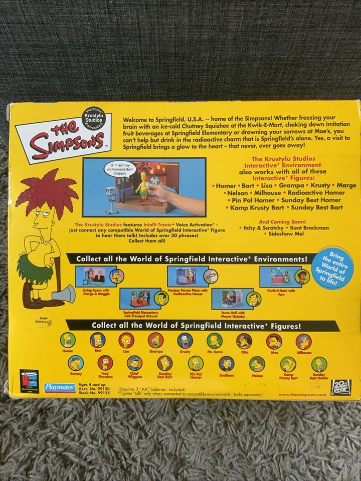 Playmates WoS Krustylu Studios Playset & Sideshow Bob Action Figure ...