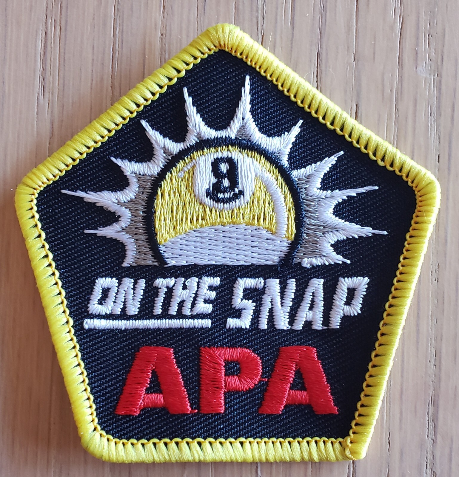 ON THE SNAP APA 9 BALL PATCH~BLACK/YELLOW~5 SIDES~pool ball billards | eBay