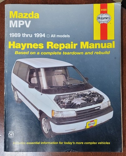 Haynes Repair Manual Number 61020 for Mazda MPV models from 1989 thru ...