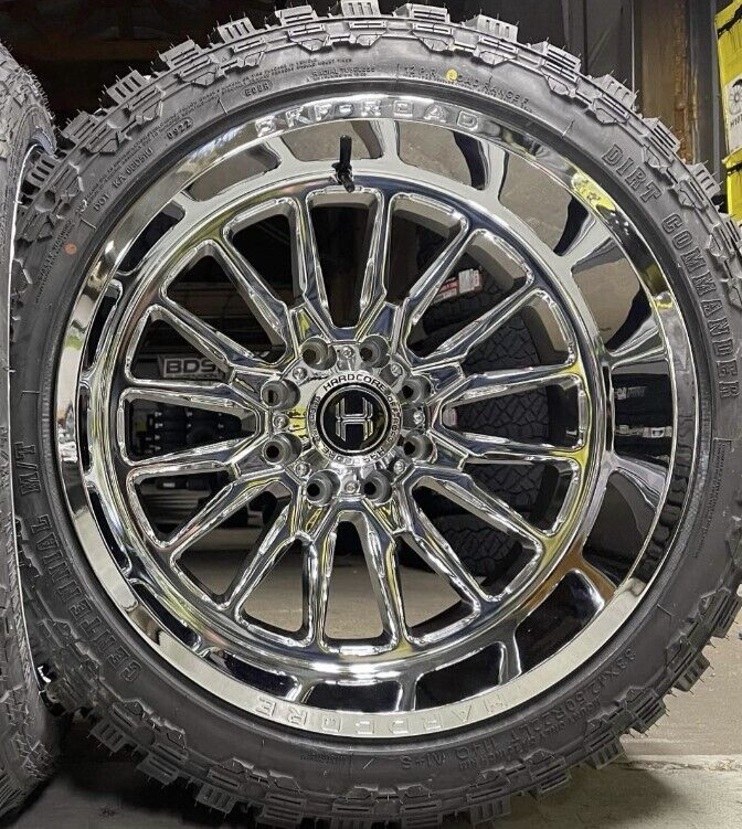 4x NEW 22X12 Hardcore HC24 Wheels with TIRES -44 Chrome 8x170 Ford F250 ...