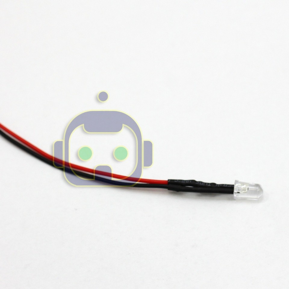 1~5 Lot Pre Wired 5mm LED 9 Volt Red Flashing On Snap 9V Prewired ...