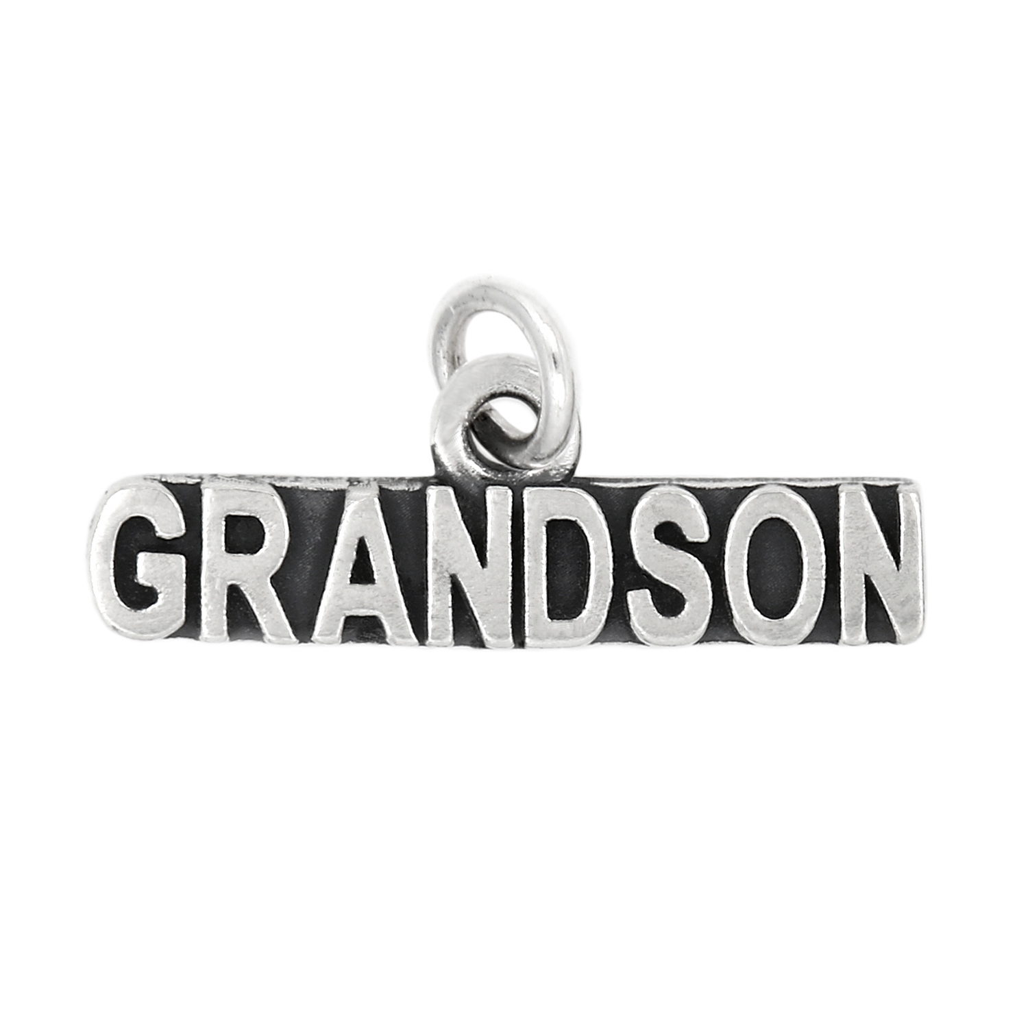 Sterling Silver Oxidized Family Charm Grandson Charm (with Options) | eBay
