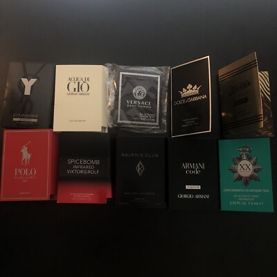 Men's Cologne Perfume Sample Vial Set - Lot x 10 Designer Perfume ...