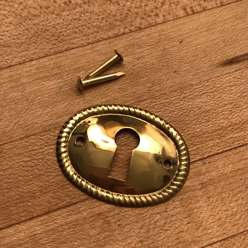 Brass Keyhole Door Key Plate Furniture Hardware Antique Reproduction ...