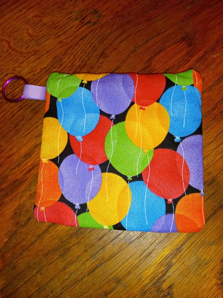 Quilted Purple Zipper Balloon Pouch 4.5" X 4.5" Bag, Organizer | eBay