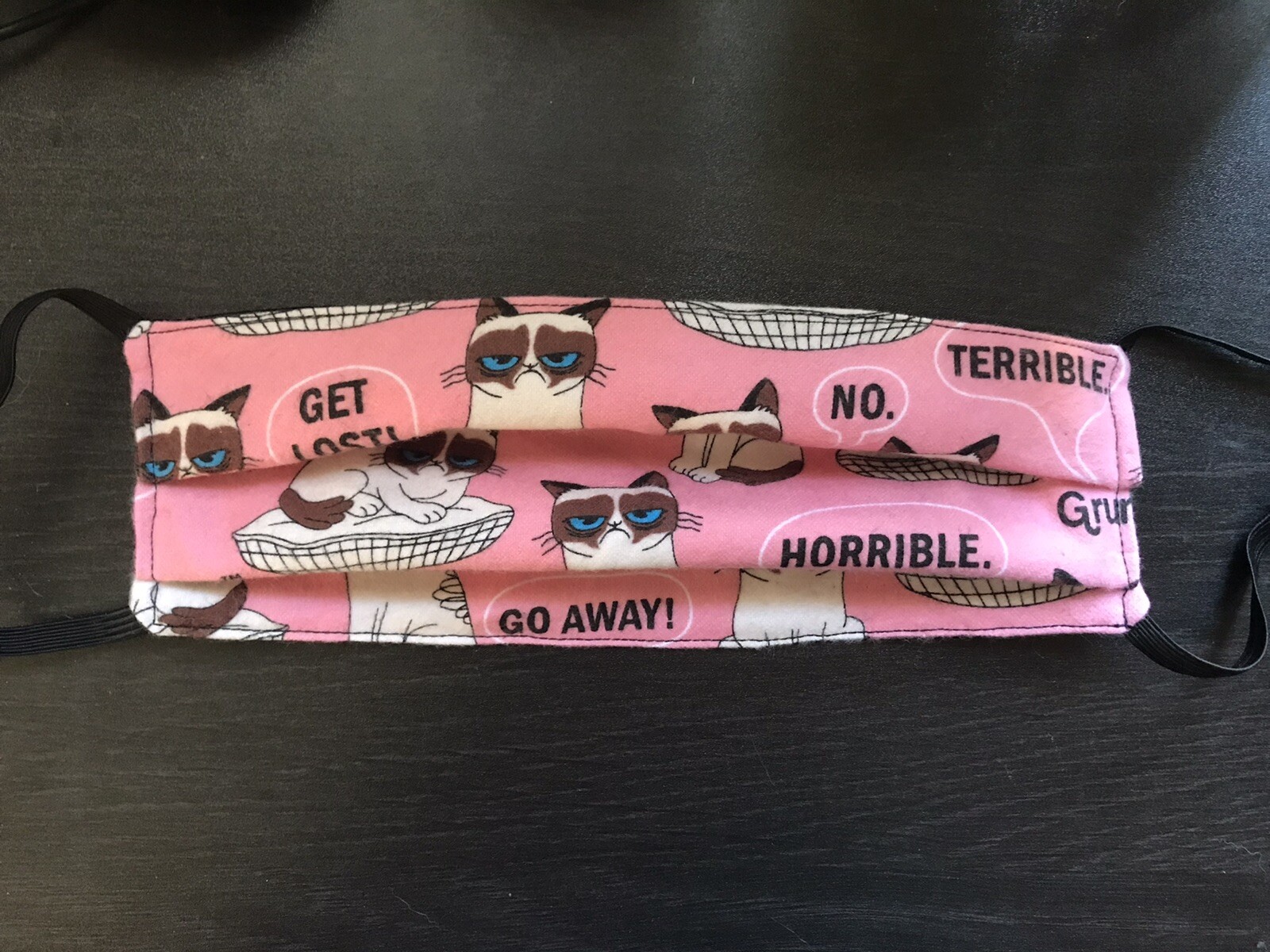 GRUMPY CAT HANDMADE 3 LAYERS FLANNEL/COTTON/POLYESTER MASK - WASHABLE ...