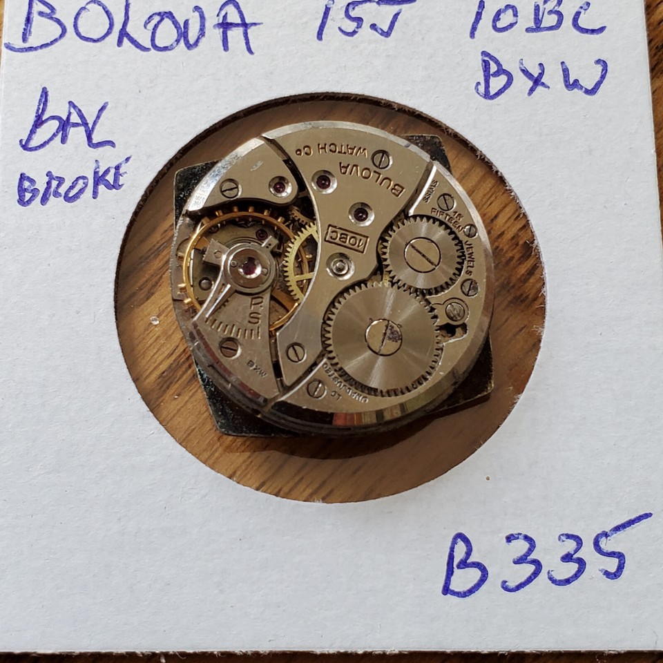 MENS BULOVA WATCH MOVEMENT 15J 10BC BXW B334 | eBay