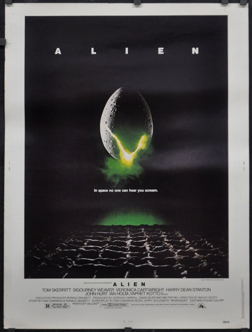 Alien 1979 ORIGINAL 30X40 ROLLED MOVIE POSTER SIGOURNEY WEAVER JOHN ...