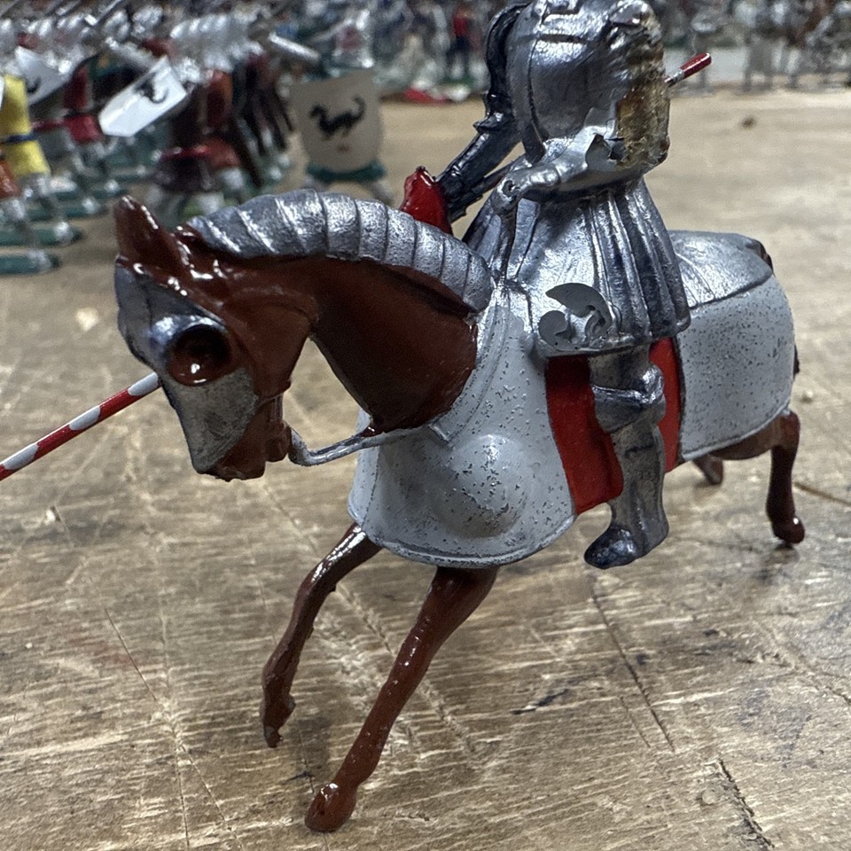 Vintage Britains England Custom Knights Mounted Lance Shields | eBay