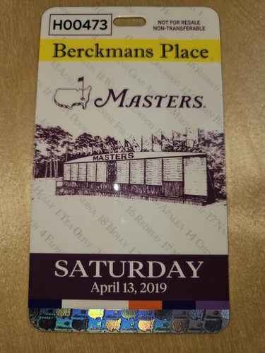 2019 Berckmans Place Masters Golf Badge Saturday Low # Tiger Woods Wins ...