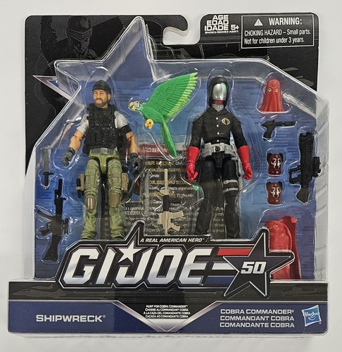 GI Joe 50th Anniversary 2 Pack Shipwreck & Cobra Commander NIB Sealed ...
