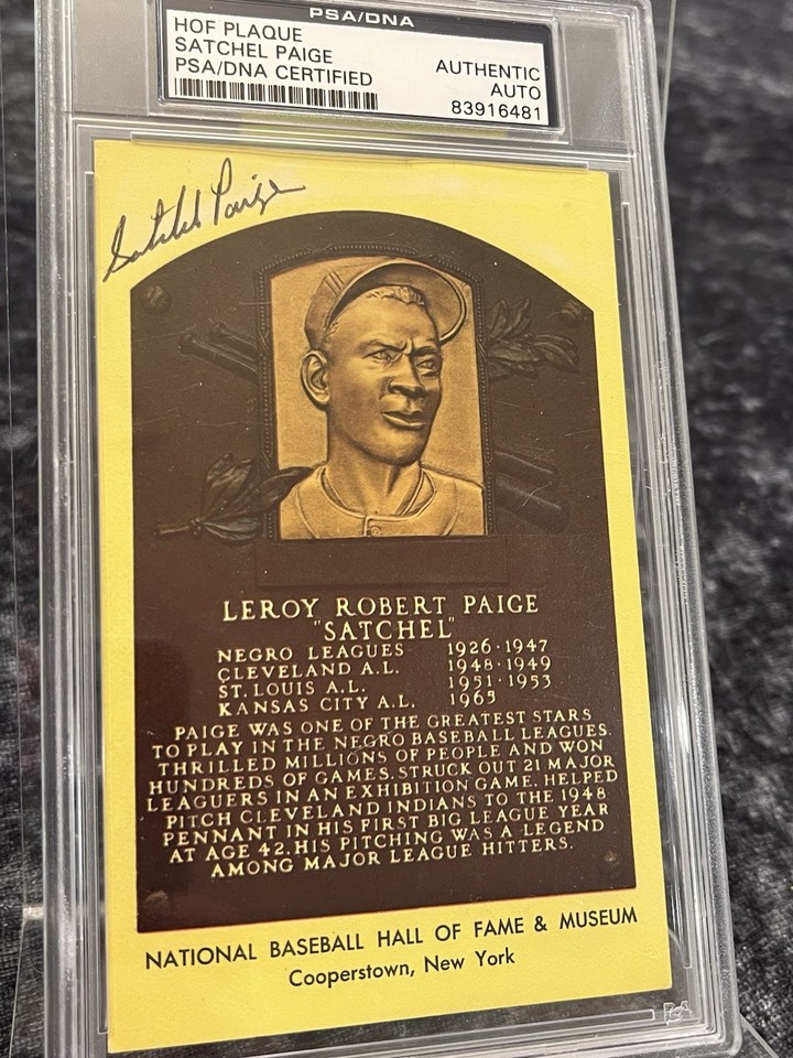 Satchel Paige HOF Signed Postcard PSA/DNA Gorgeous Autograph | eBay