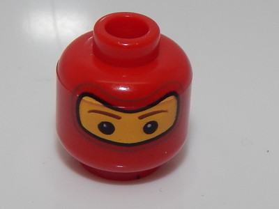 Lego Red Minifig, Head Balaclava with Brown Eyebrows #34 | eBay